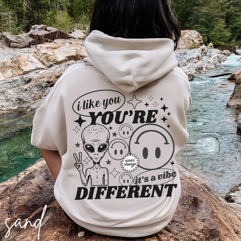 Aesthetic Hoodie Words on Back Be Different VSCO Girl Trendy - Etsy