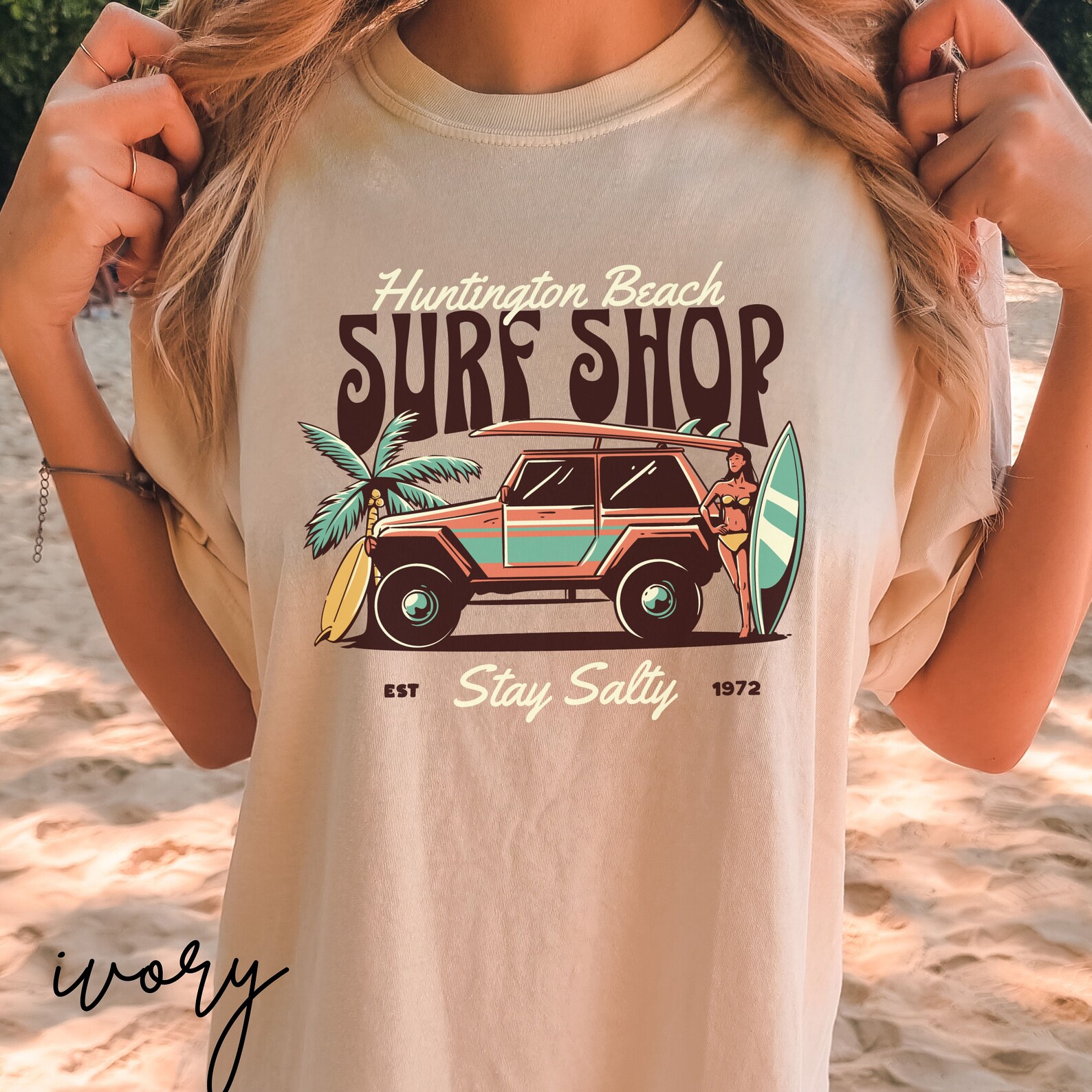 Huntington Beach Surf Shop Tee Comfort Colors Trendy TS Preppy Clothes ...