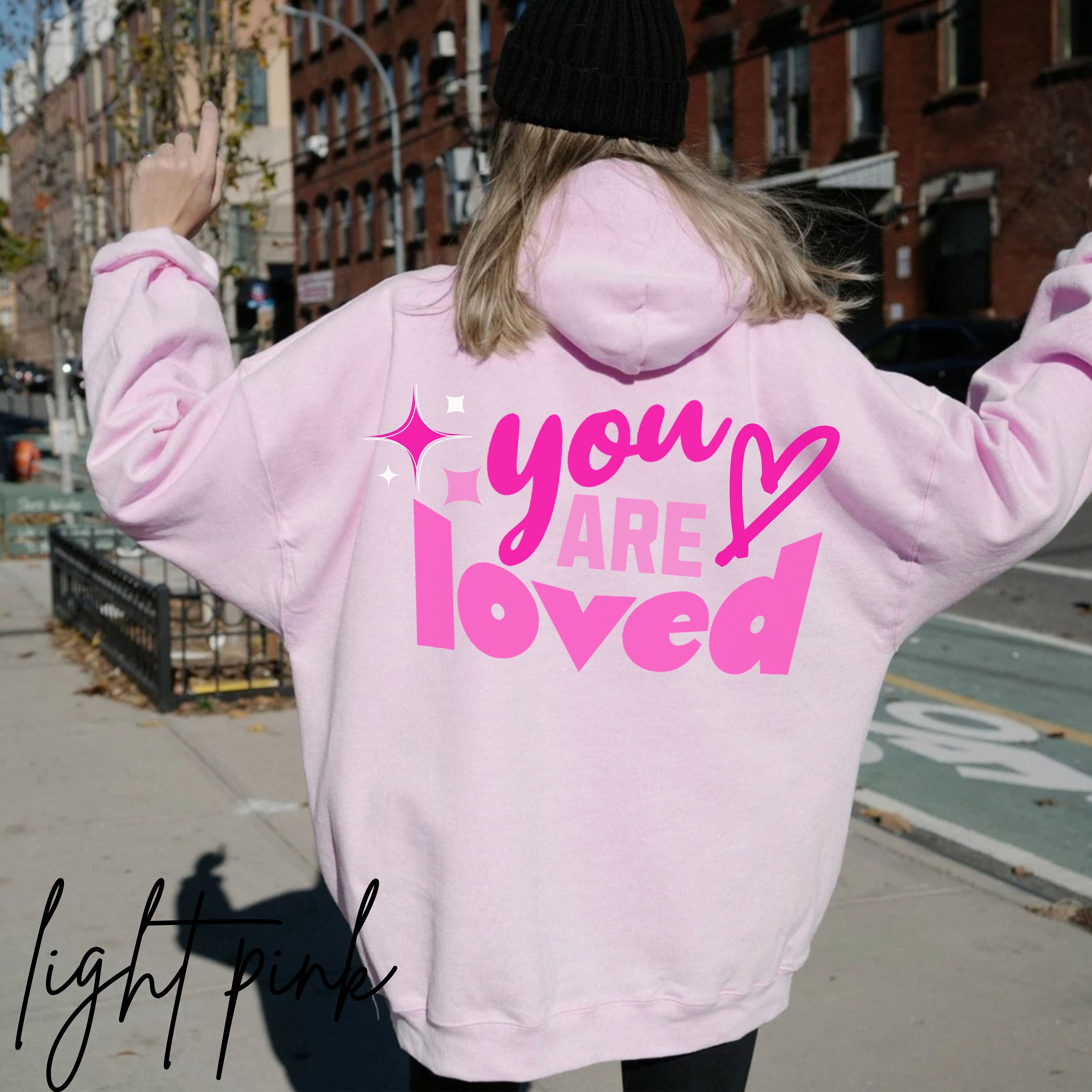 You Are Loved VSCO Girl Preppy Words on Back Hoodie Aesthetic - Etsy