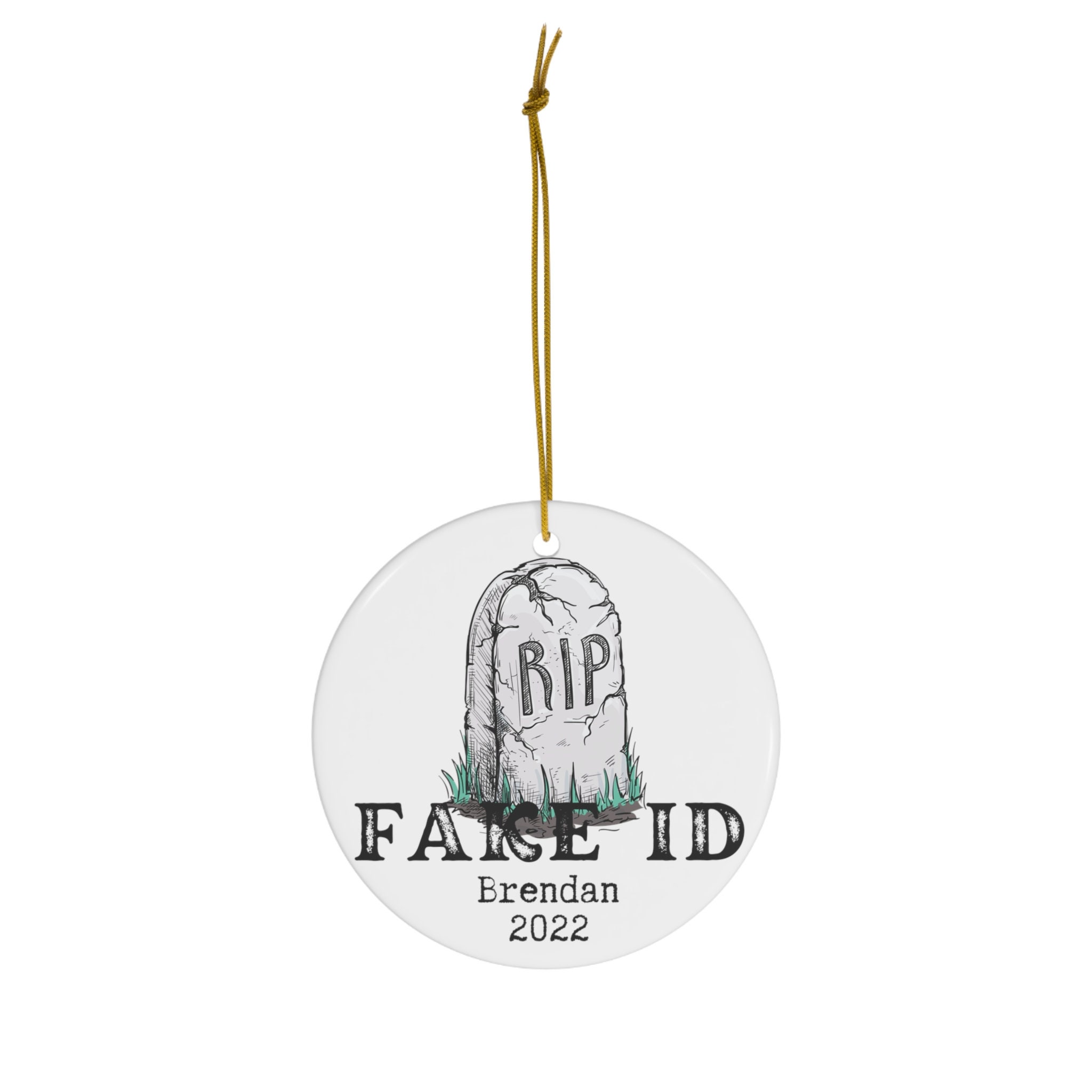 RIP Fake ID Personalized, 21st Birthday Christmas Ornament Custom Name ...