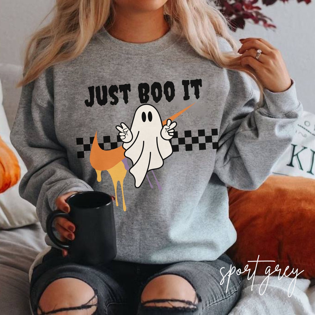 Just Boo It Halloween Sweatshirt Retro Halloween Shirt Ghost Sweatshirt ...