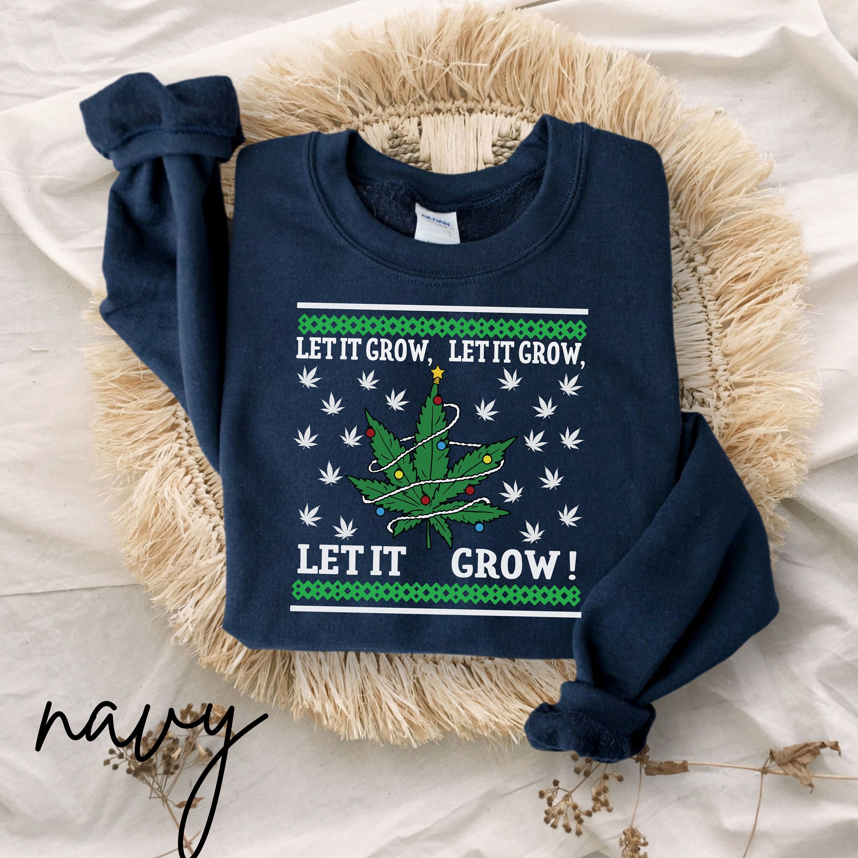 Ugly Christmas Sweater, Marijuana Christmas, Weed Holiday Shirt, 420 ...