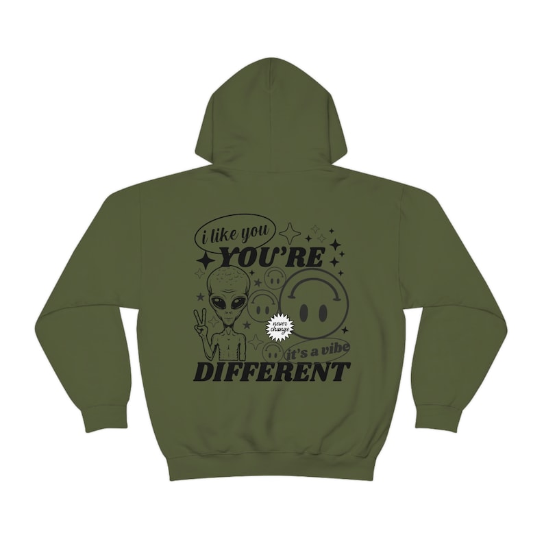Aesthetic Hoodie Words on Back Be Different VSCO Girl Trendy Y2K ...
