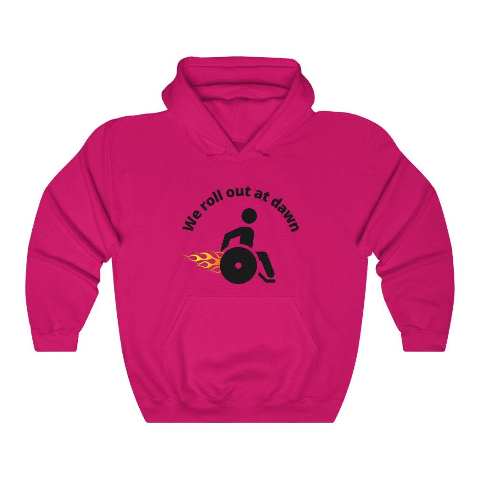 We Roll Out at Dawn Hot Rod Wheelchair Pullover Hoodieunisex Heavy ...