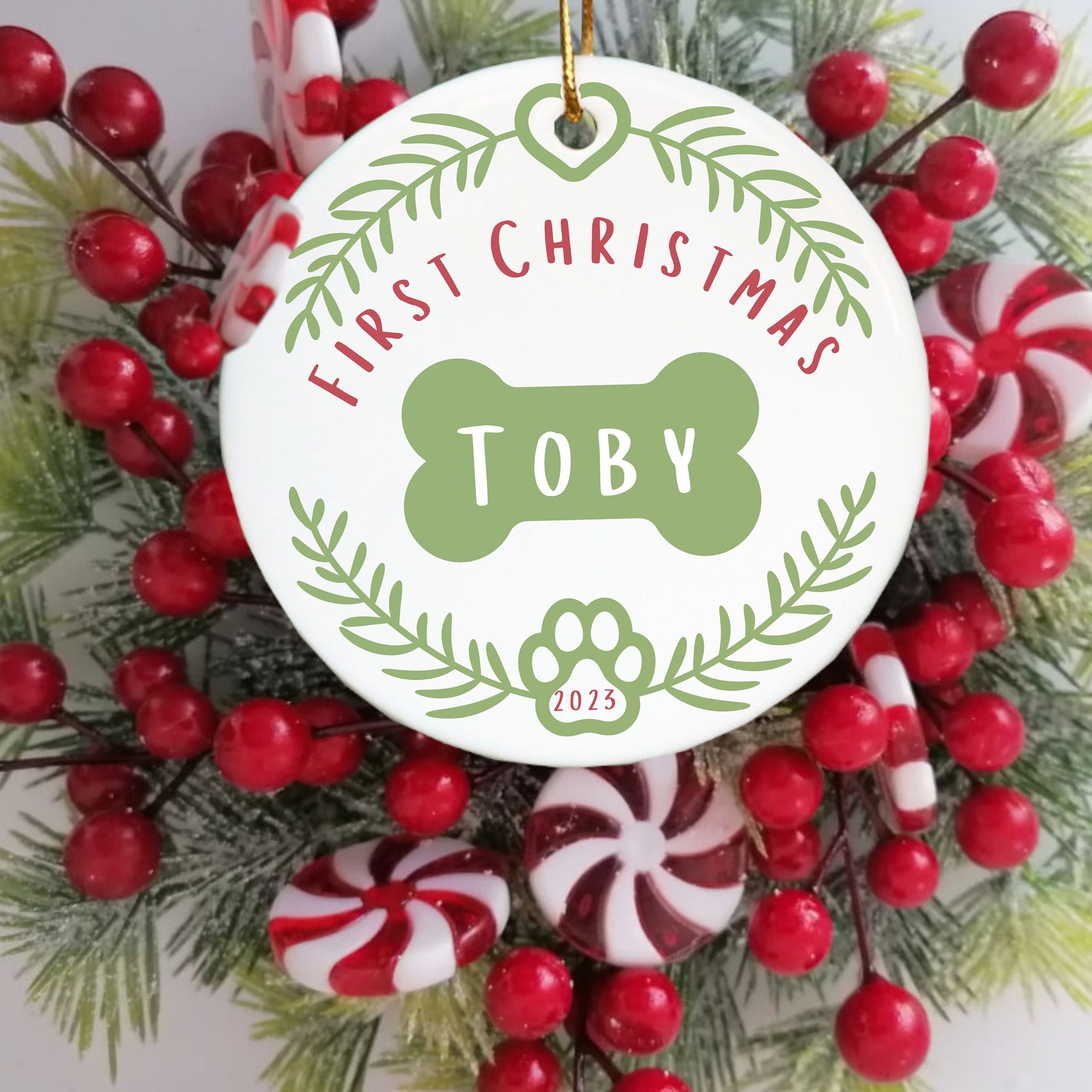 Dogs First Christmas Ornament Personalized Dog Ornament New - Etsy