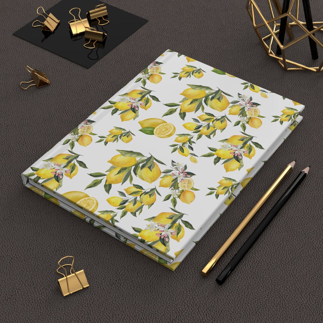 Lemon Journal Hard Cover Notebook Cute Journal Fruit Notebook Aesthetic ...