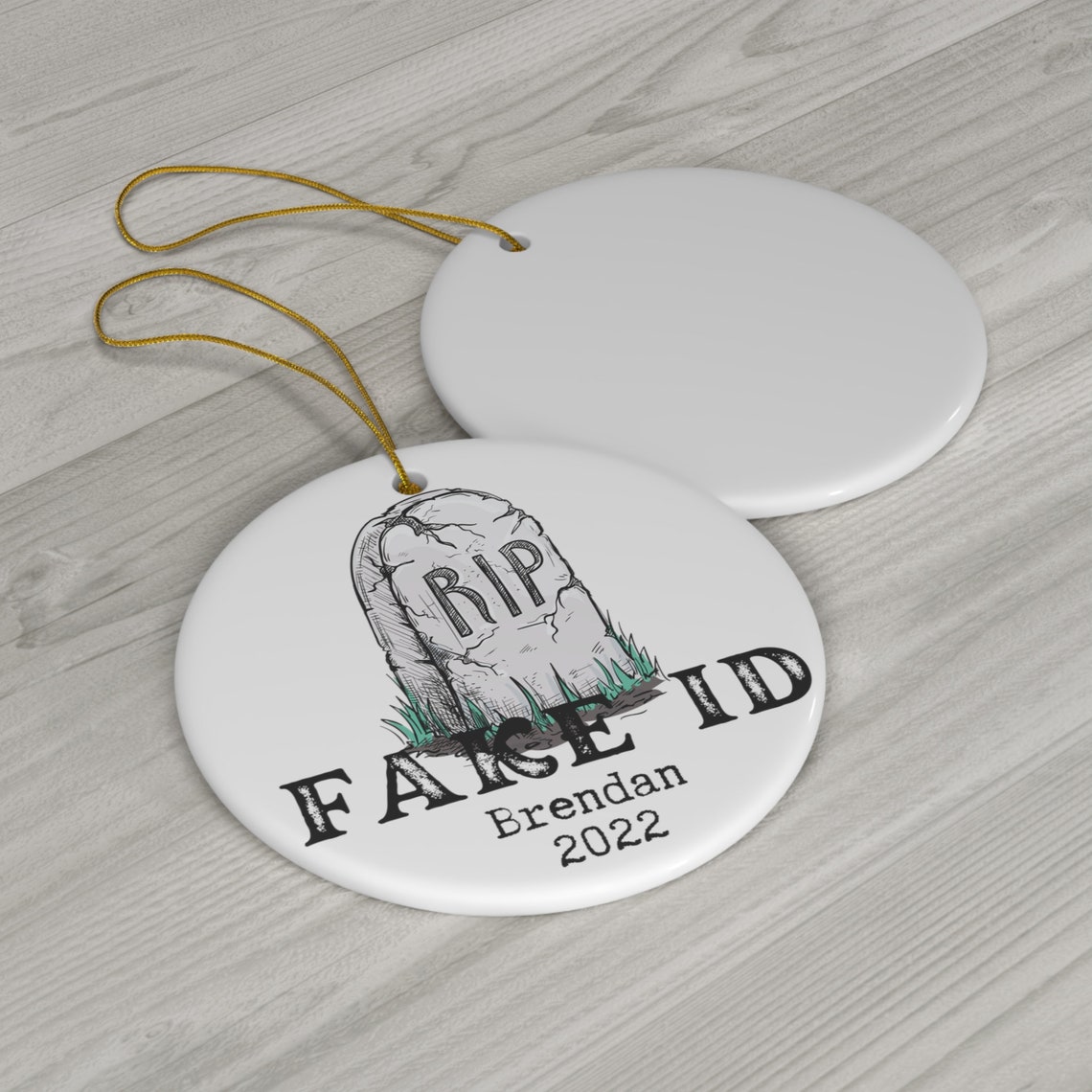 RIP Fake ID Personalized, 21st Birthday Christmas Ornament Custom Name ...