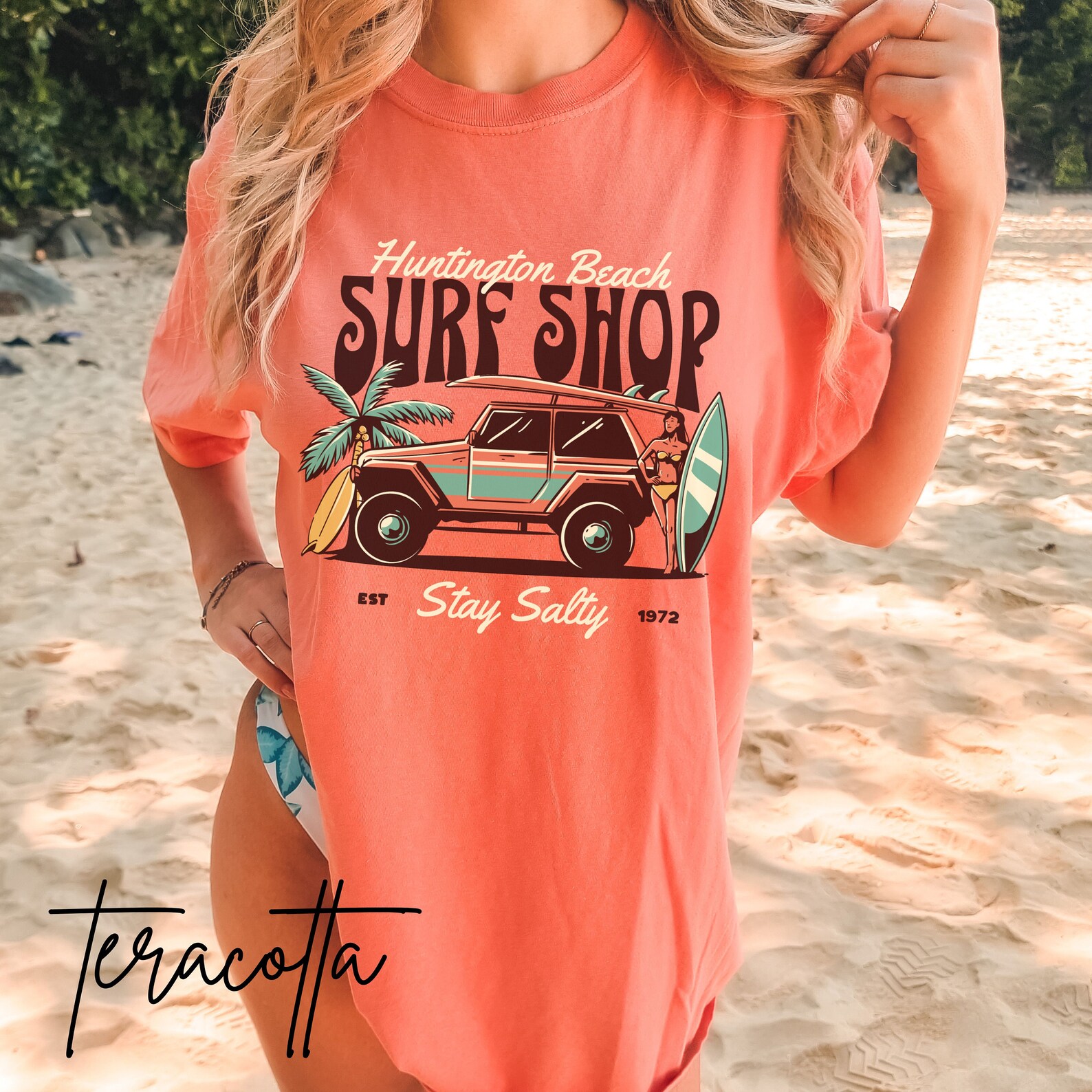 Huntington Beach Surf Shop Tee Comfort Colors Trendy TS Preppy Clothes ...