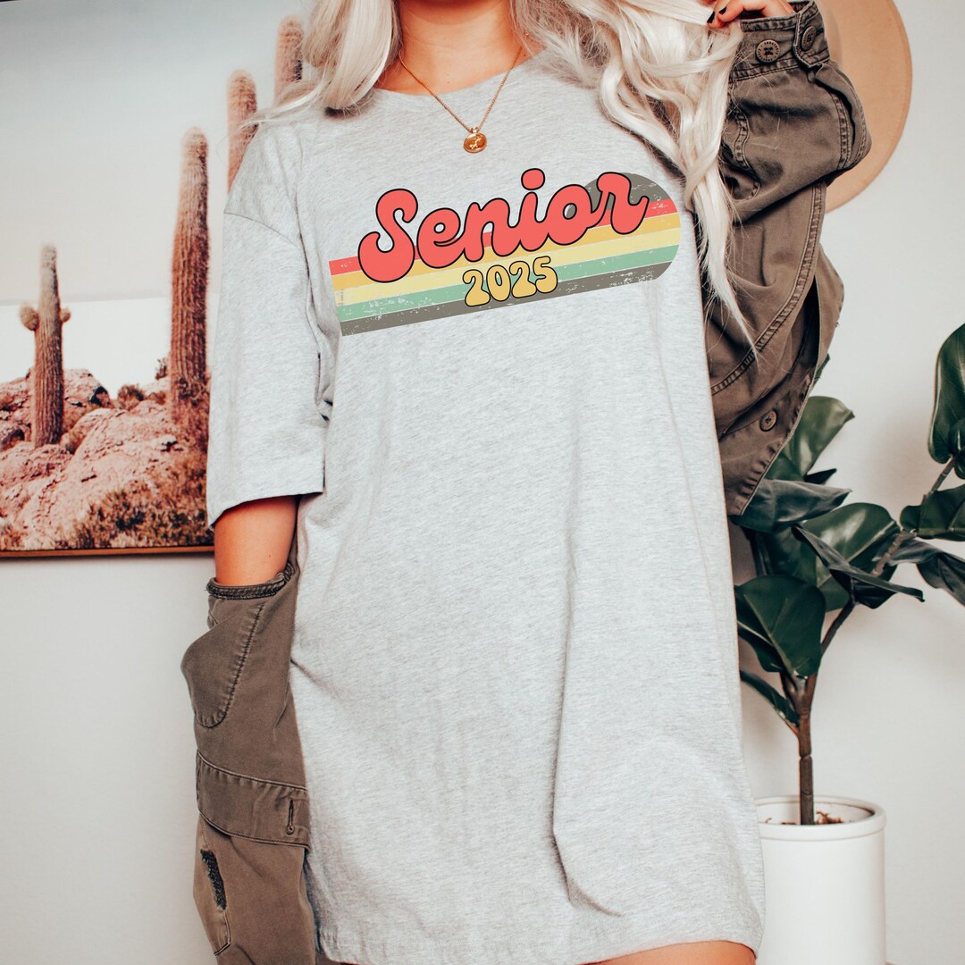 Senior Sunset Shirt Senior 2025 Tee Retro Senior T-shirt Tee Preppy ...