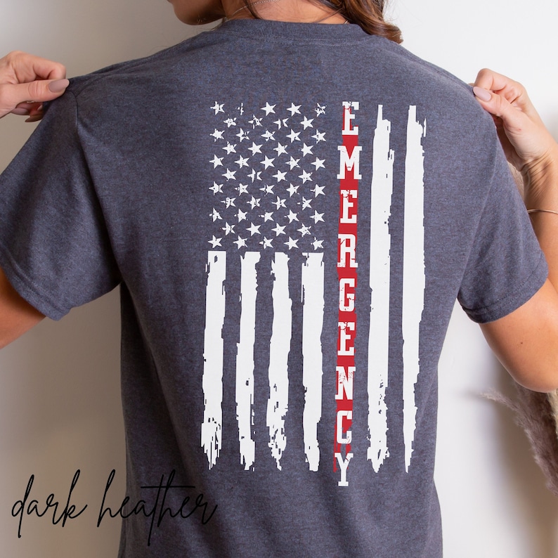 Emergency Nurse Tshirt ER Flag Shirt Thin Red Line American - Etsy