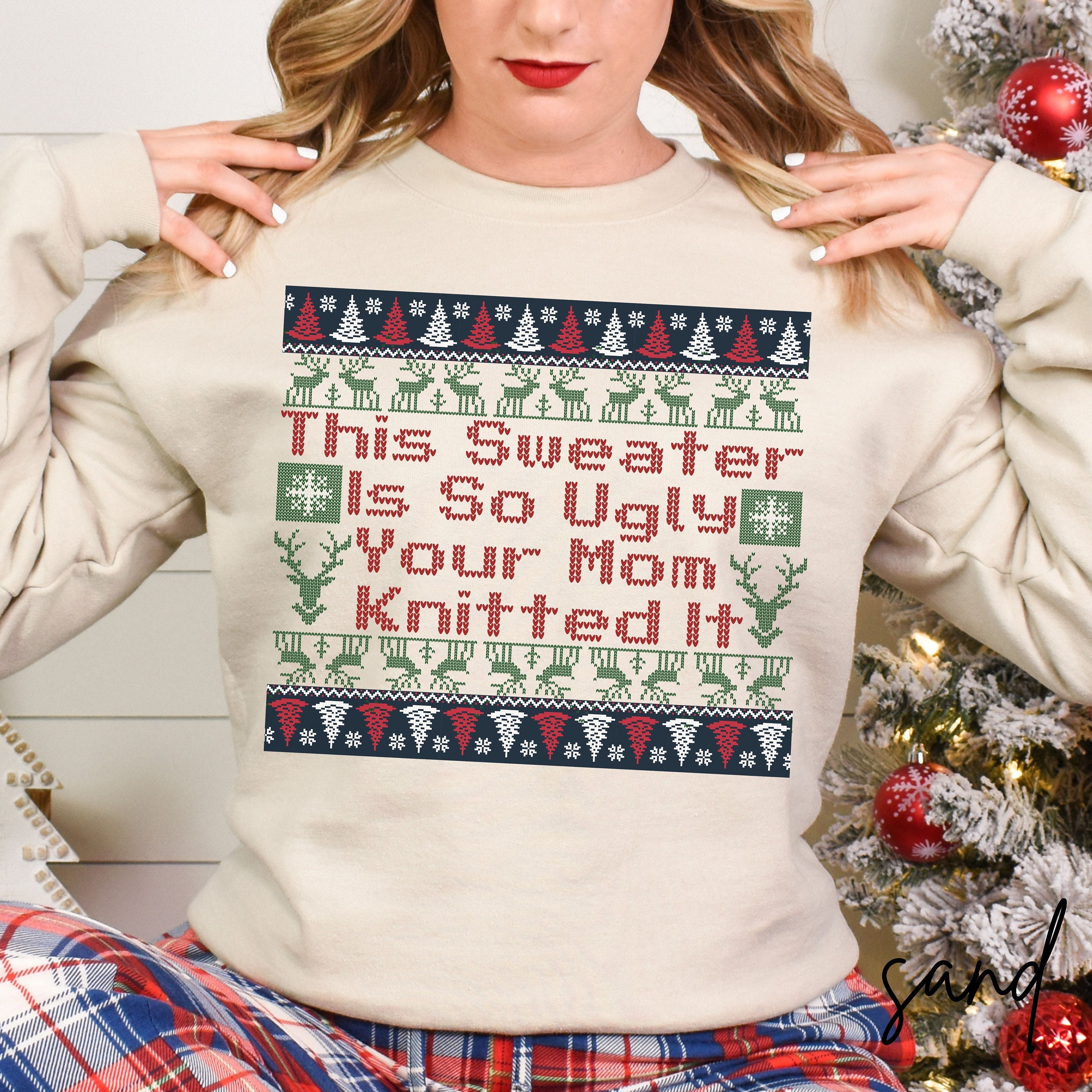 Ugly Christmas Sweater Offensive Christmas Your Mom so Ugly - Etsy