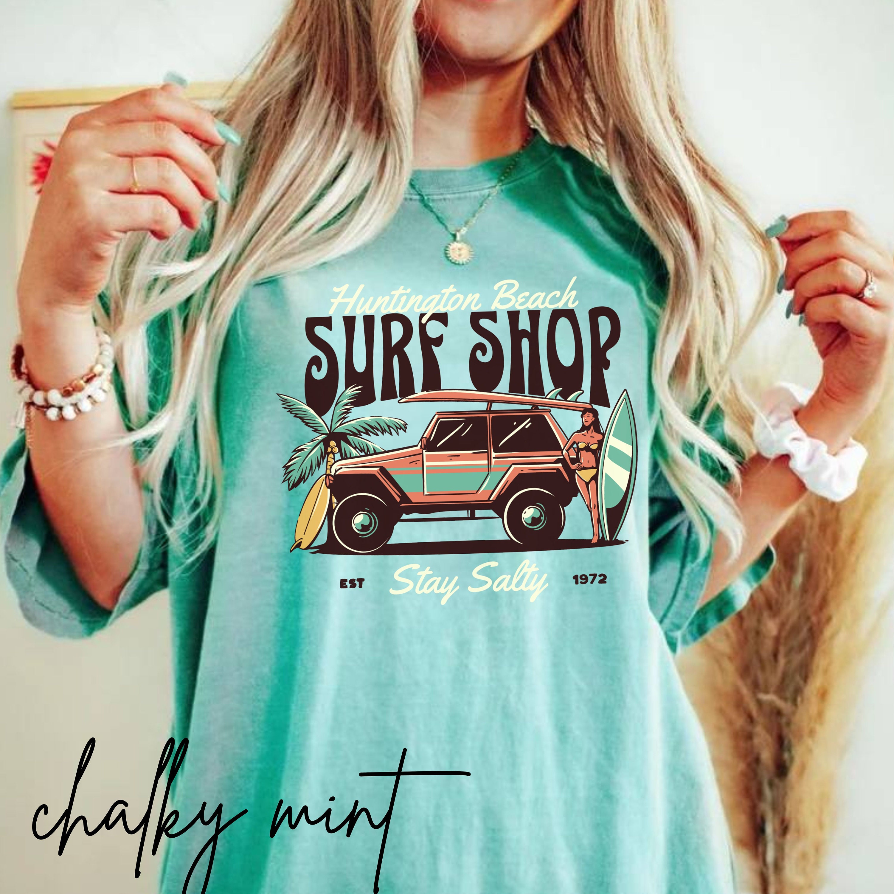 Huntington Beach Surf Shop Tee Comfort Colors Trendy TS Preppy Clothes ...
