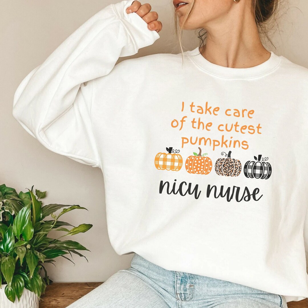 NICU Nurse Fall Sweatshirt, NICU Pumpkin Shirt, Nurse Fall Crewneck ...