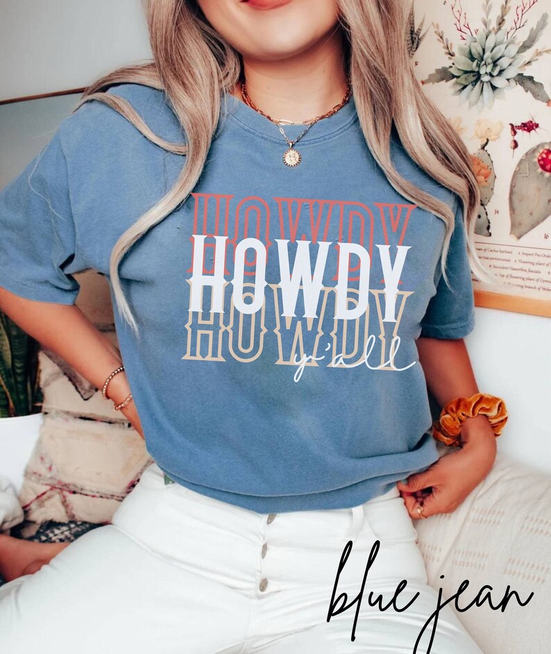 Comfort Colors Cowboy Shirt Western Graphic Tee Howdy Howdy - Etsy
