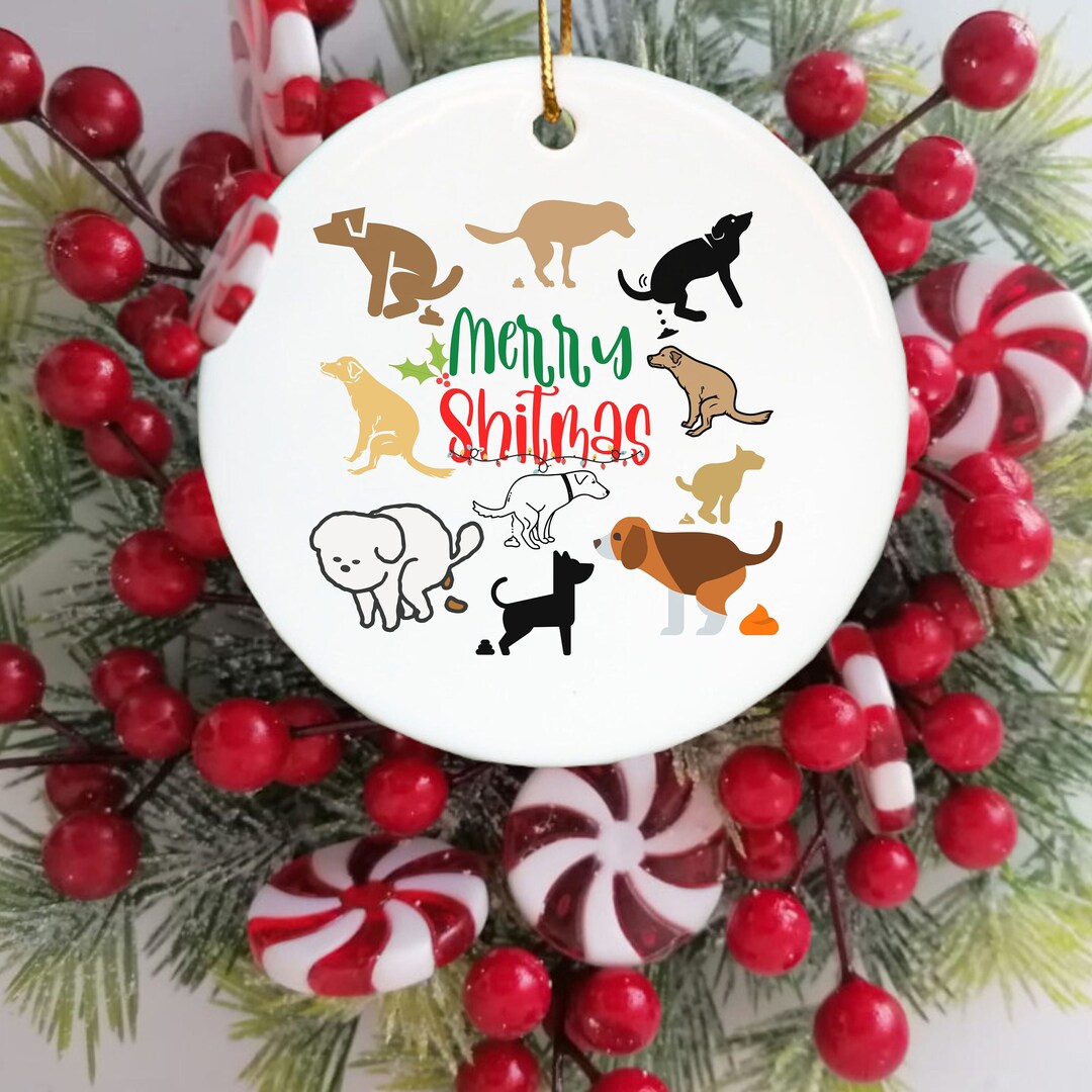 Dog Poop Ornament, Funny Dog Ornament, Offensive Christmas Gift, White ...