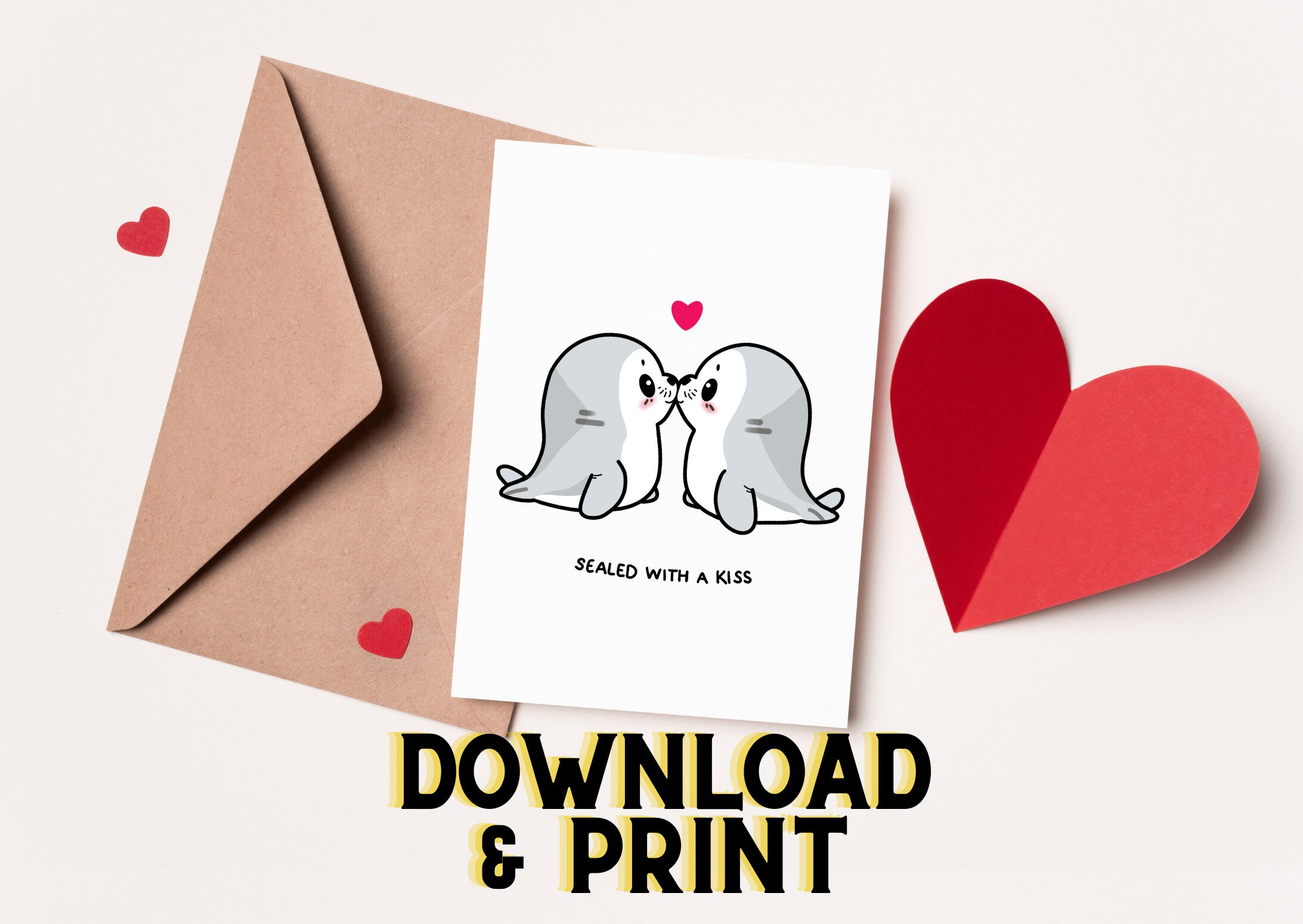 Printable Card, Valentine's Card, Instant Digital Download, Greeting ...