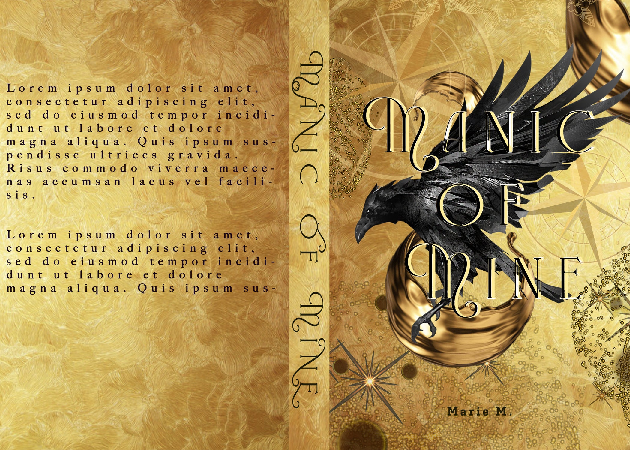 Golden Background Black Crow Book Cover Design - Etsy