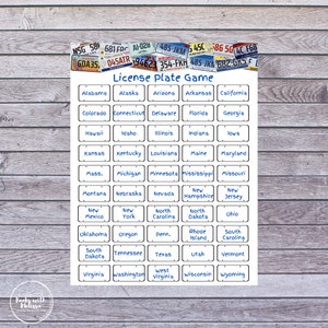 License Plate Game Printable Kids Road Trip Fun Road Trip - Etsy