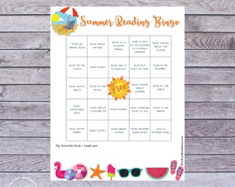 Kids Reading Bingo, Instant Download, Reading Bingo, Summer Bingo ...
