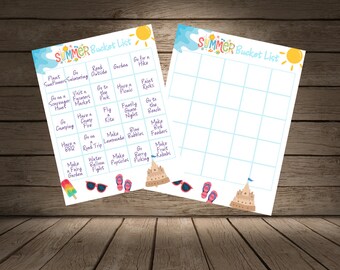 Summer Bucket List Printable Summer Break Bucket List Summer Check List ...