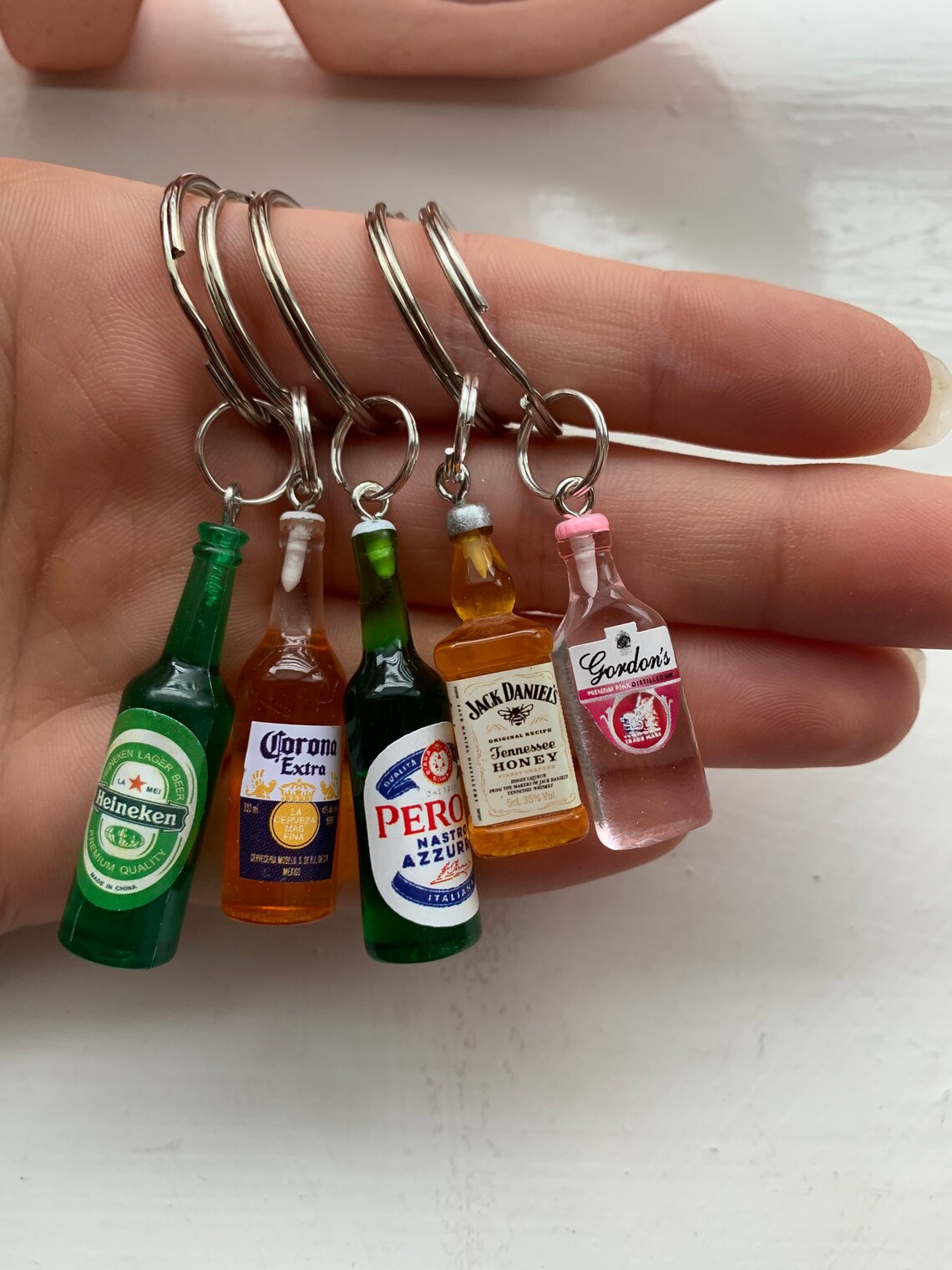Mini Alcohol Bottle Keyring - Etsy UK