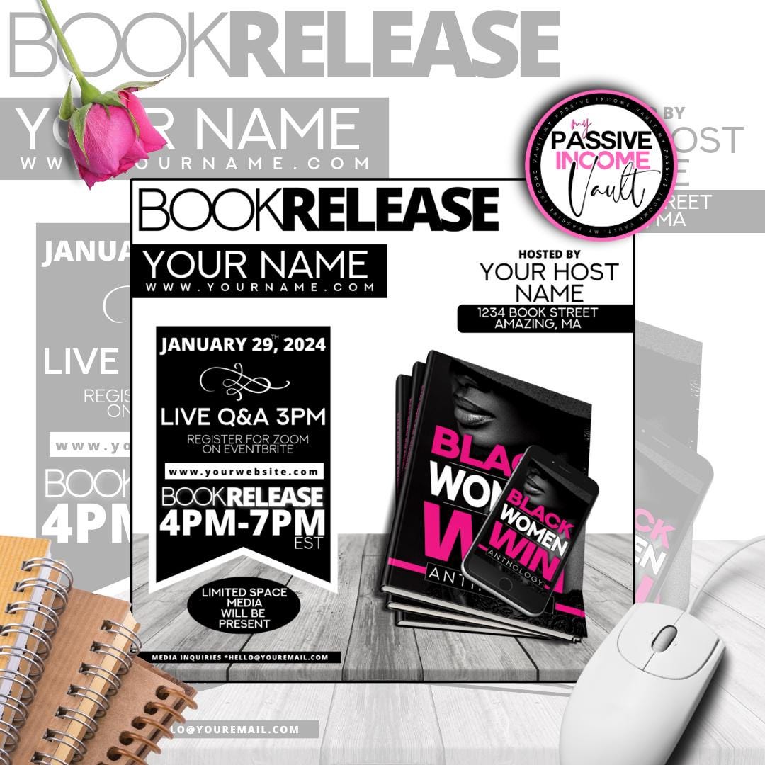 Canva Book Signing Flyer Template, Author Book Signing Event Flyer ...