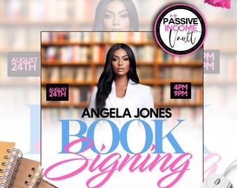 Book Signing Flyer Template for Authors - Canva Social Media Flyer ...