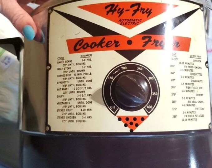 Hy-fry Vintage Automatic Electric Cooker Fryer - Etsy