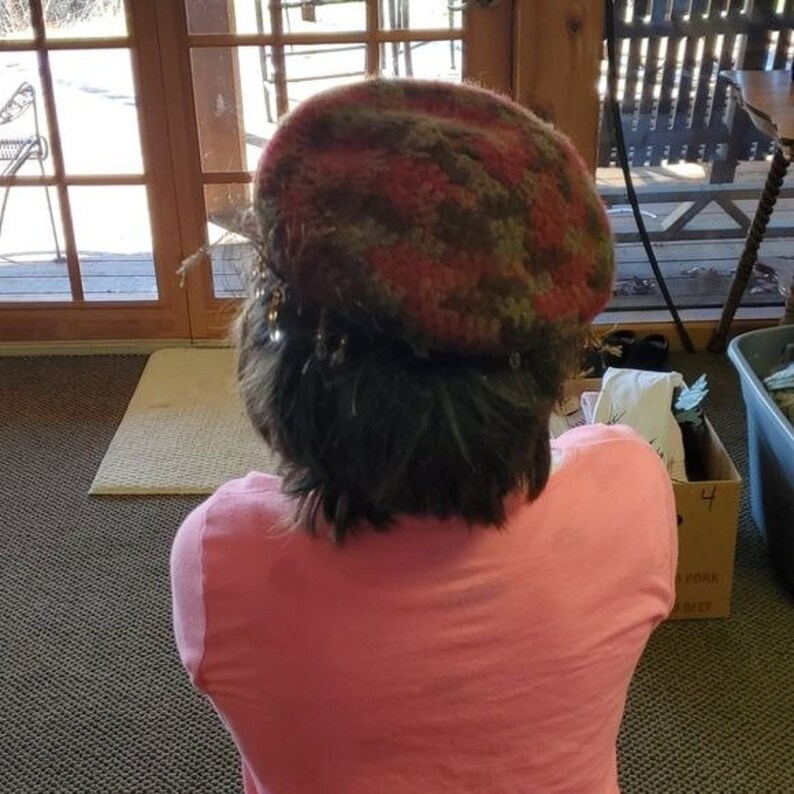 Handmade Adult Wool Knitted Multicolored Tam Hat With Hand Sewn ...