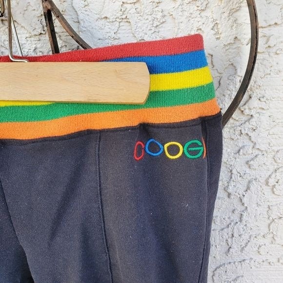 COOGI Black Rainbow Strip Pocketed Sz. M Crop Sweatpants - Etsy