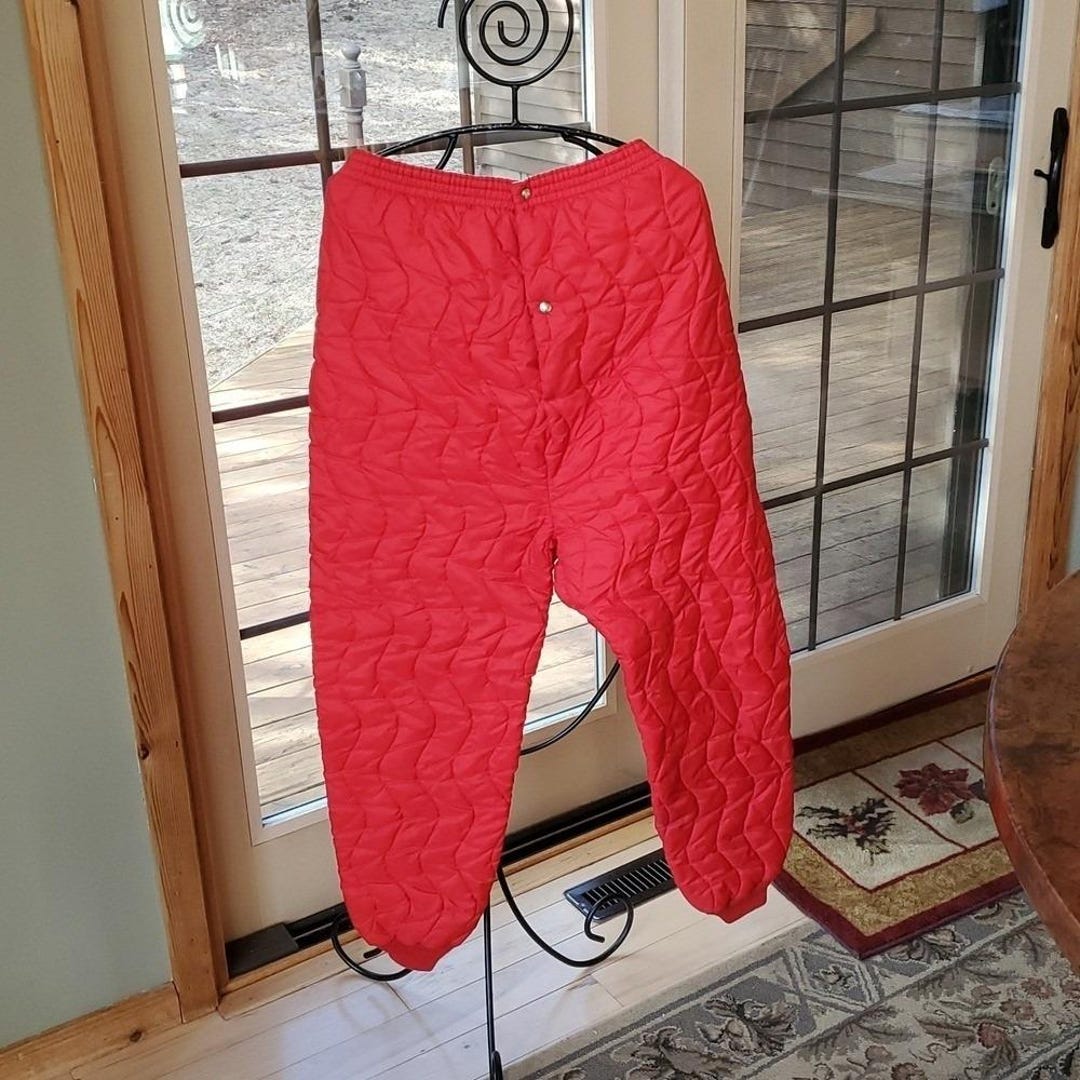 Vintage Red Quilted Hunting Insulating Sz. 38 Pants - Etsy