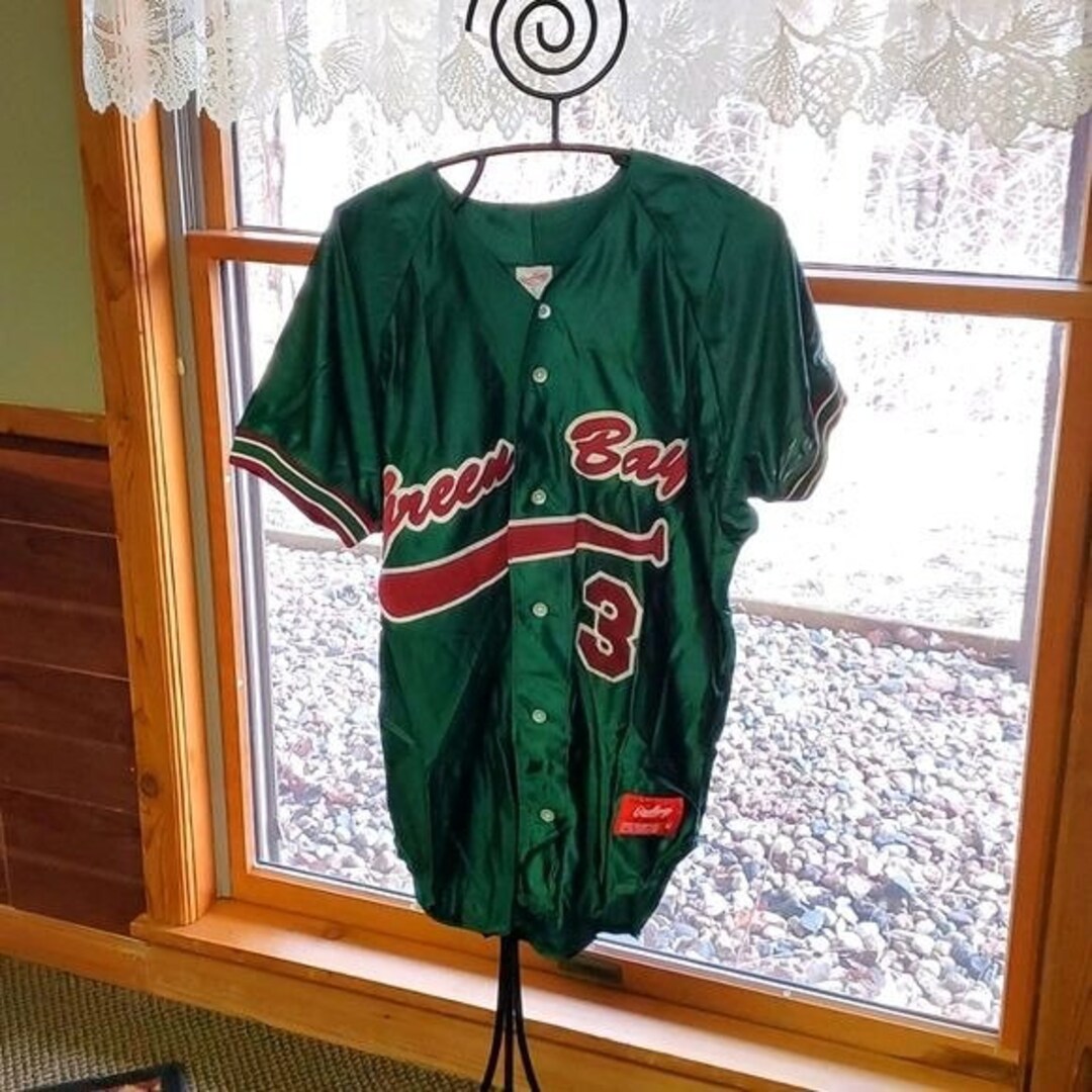 Rawlings Embellished Green Bay Booyah 3 Frogs Button Down SS Sz. 42 ...