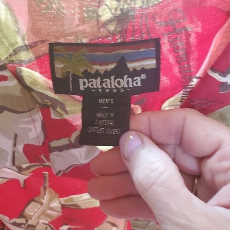 Patagonia Vintage 1999 Pataloha Bananarama Burndt Chili SS Casual Sz ...