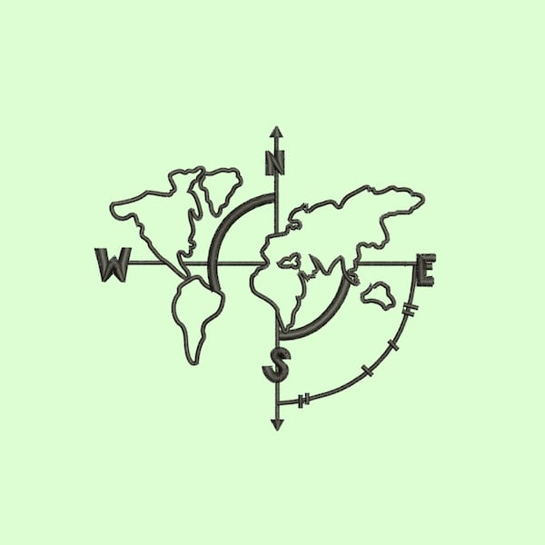 Globe Embroidery - Etsy