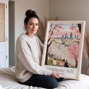 Primrose Hill London Art Print, Pastel UK Travel Poster, Viewpoint Wall ...