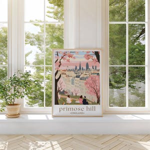 Primrose Hill London Art Print, Pastel UK Travel Poster, Viewpoint Wall ...