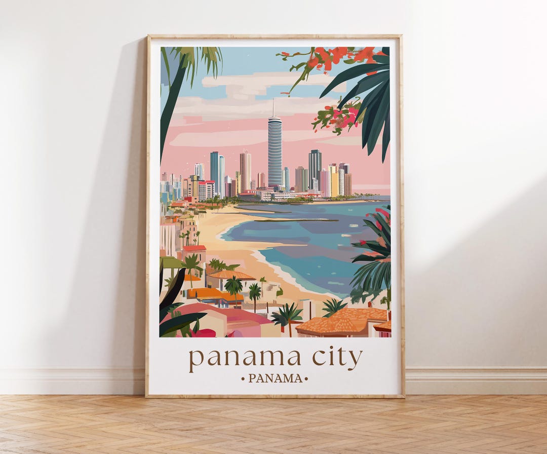 Panama City Beach Art Panama City Print Beach Landscape Wall Art Retro ...