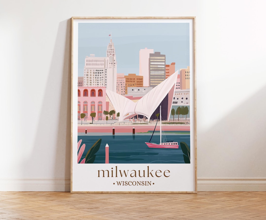 Milwaukee Poster Retro Travel Poster Art Milwaukee Wisconsin Print ...