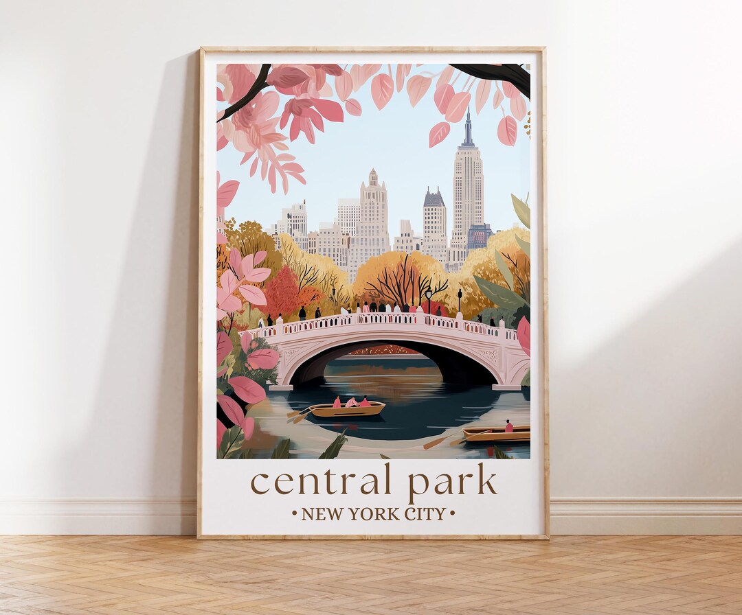 Central Park NYC Travel Poster Print, United States Wall Art, New York ...