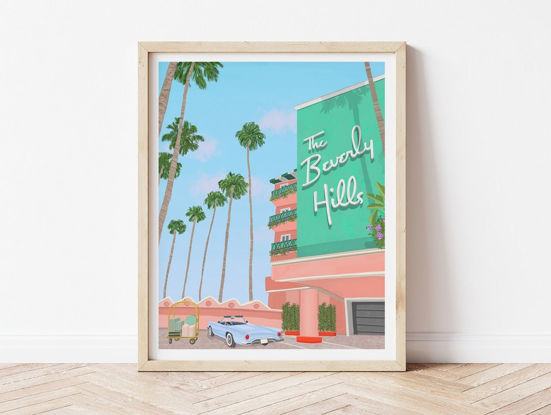 Beverly Hills Art Print, Beverly Hills Print, Beverly Hills Poster ...