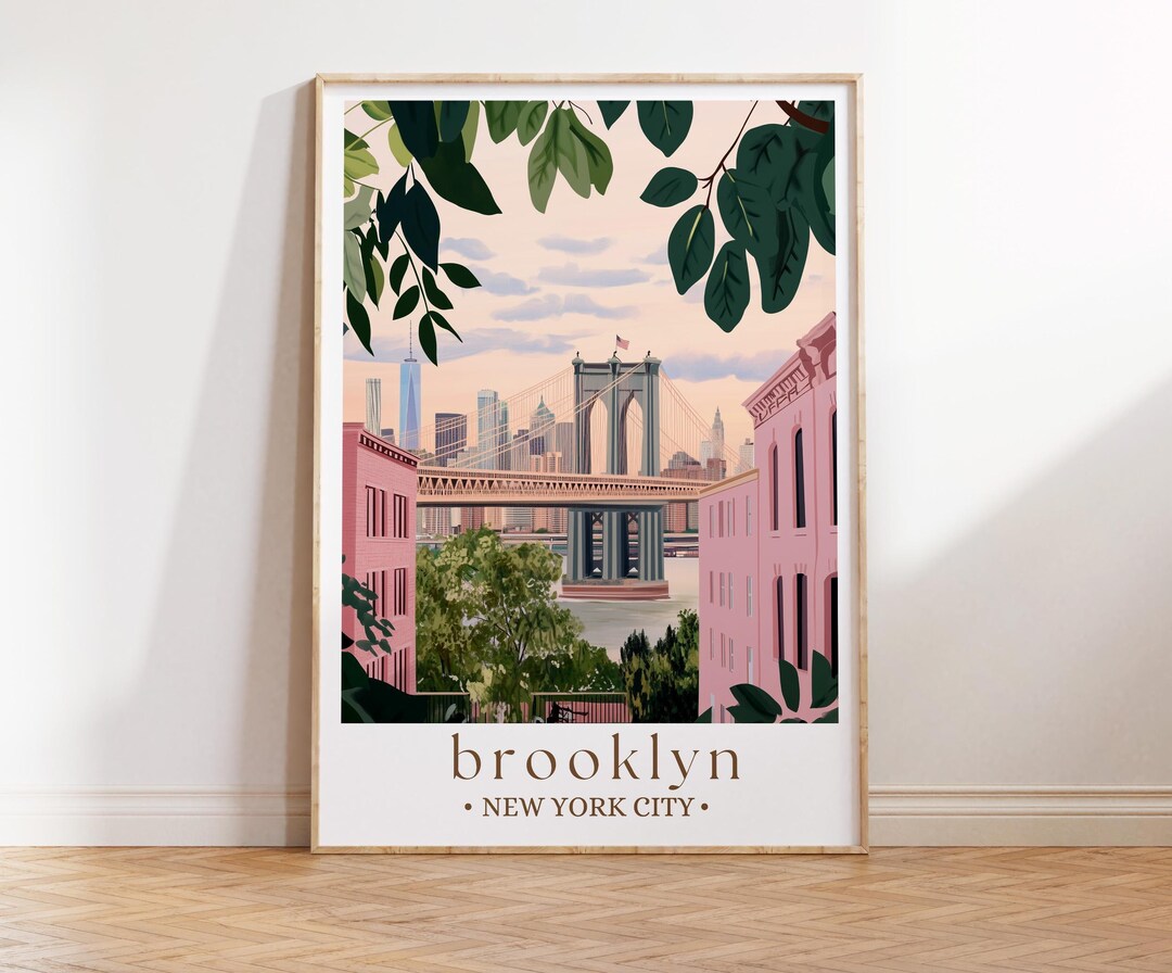 Brooklyn Poster, New York City Wall Art, Bryant Park New York Travel ...