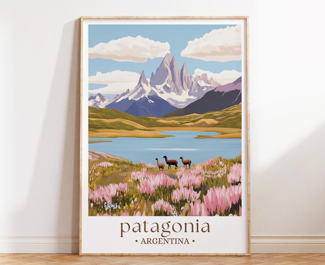 Patagonia Art Poster, Patagonia Wall Art, Argentina Wall Decor, Nature ...