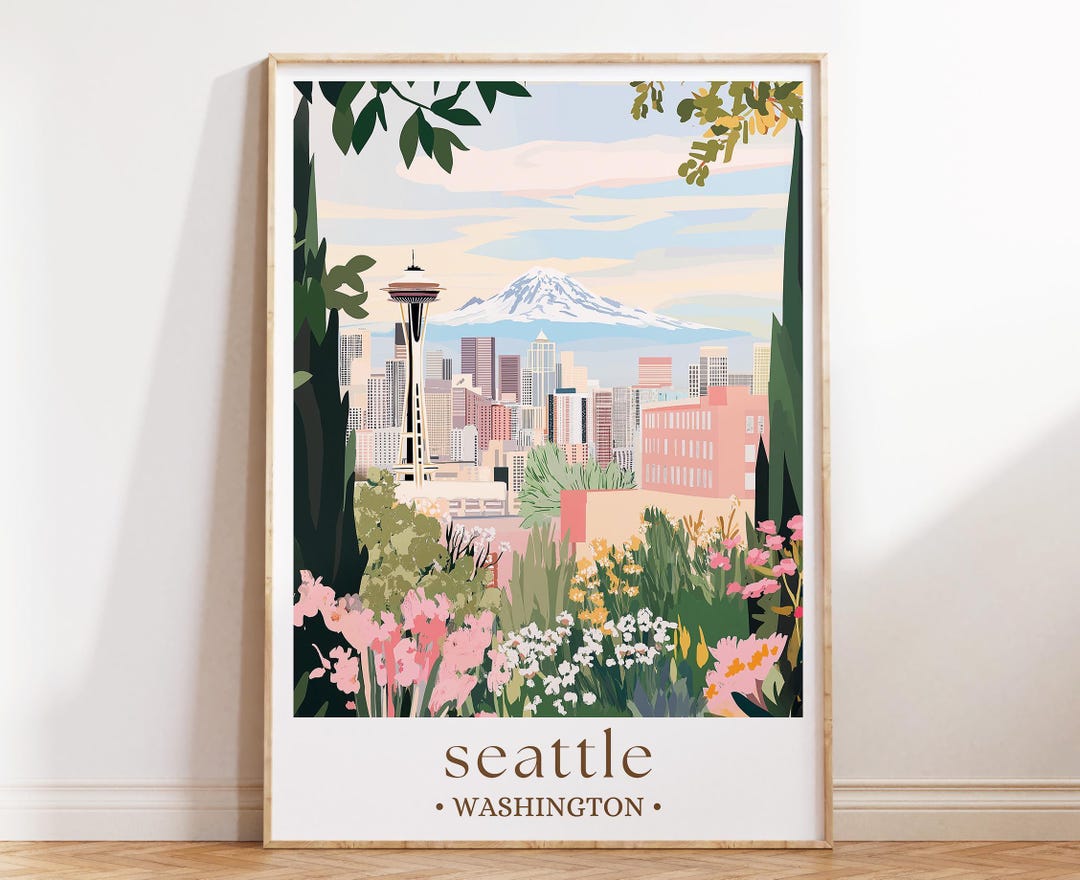 Seattle Art Print, Seattle Illustration, Seattle Artwork, Pike Place ...