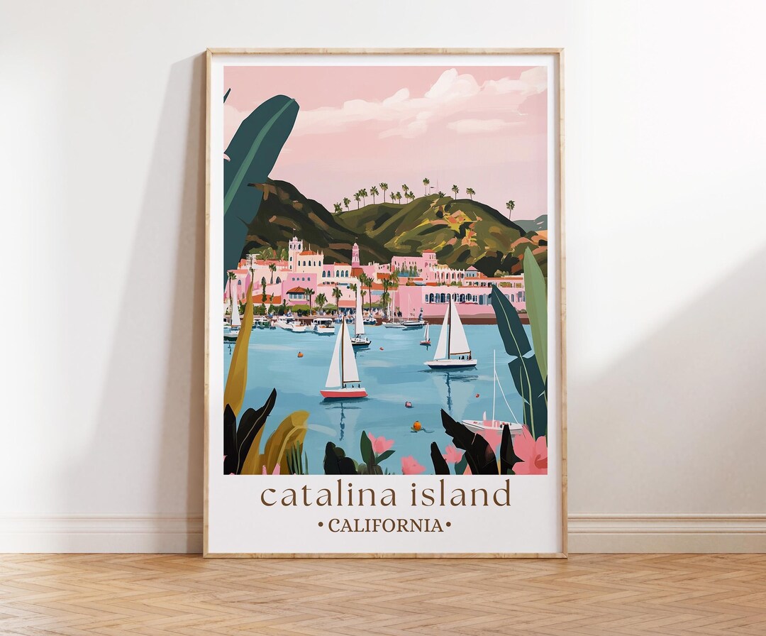Catalina Island Print, Catalina Island Poster, California Island Art ...