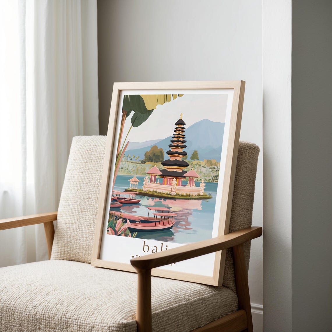 Bali Temple Travel Poster, Indonesian Sacred Landmark Print, Cultural ...