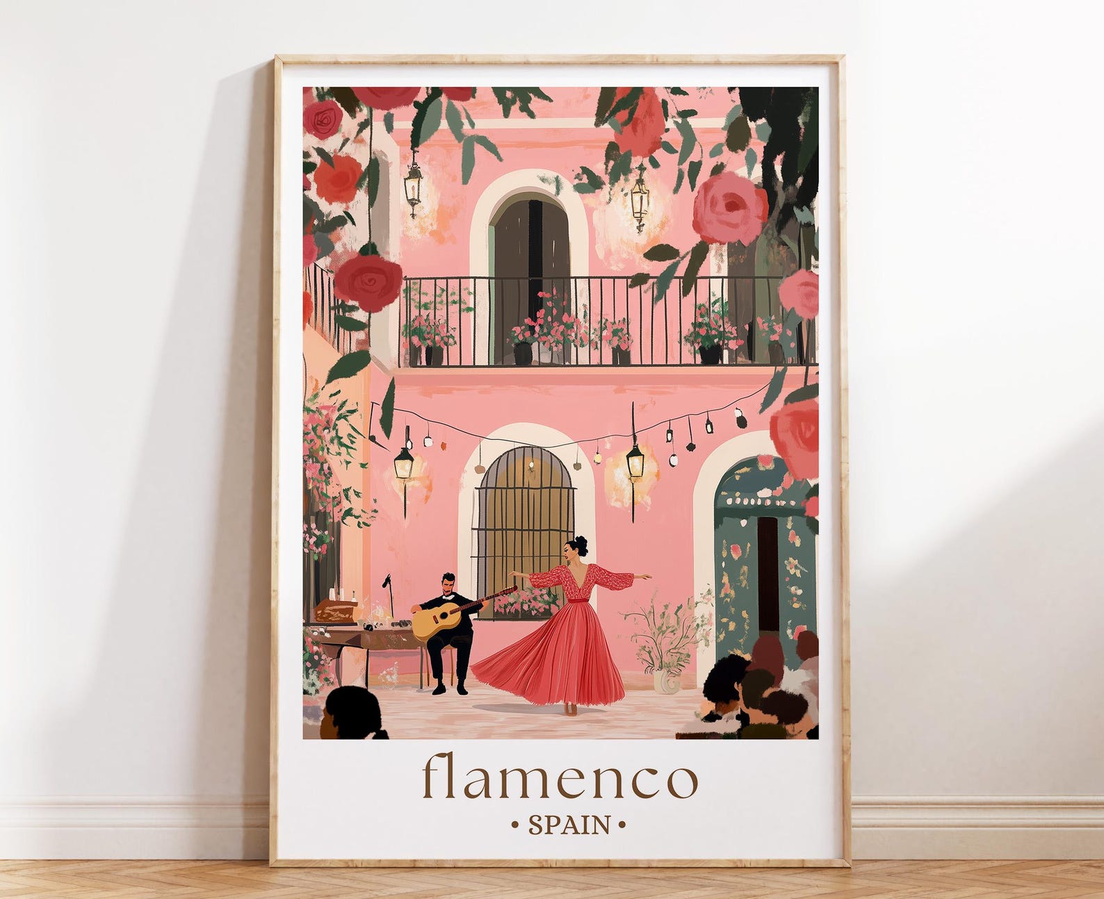 Flamenco Spain Art Print, Spanish Dance Poster, Illustrated Cultural ...