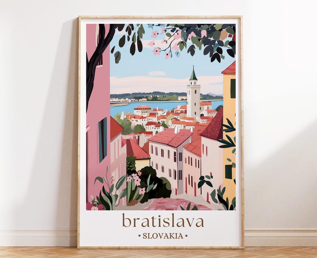 Bratislava Slovakia Poster, Capital City Art Print, Illustrated ...