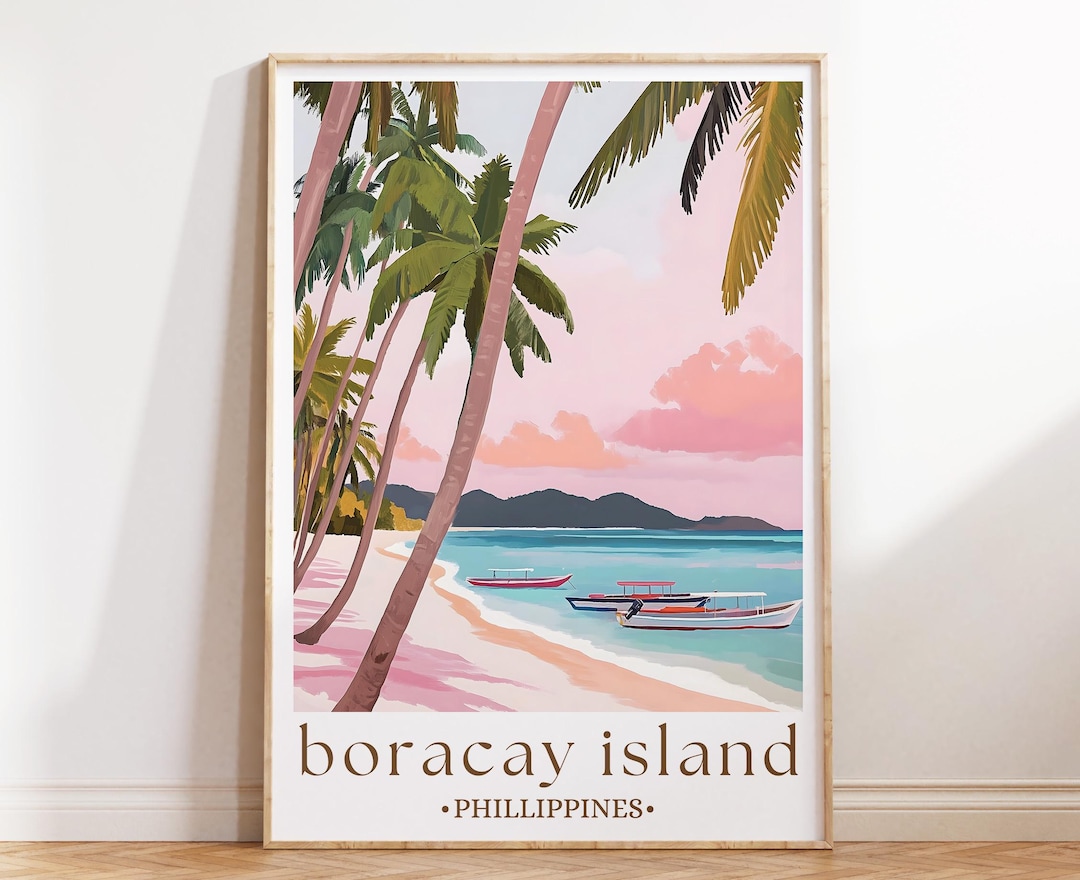 Boracay Island Philippines Print, Tropical Beach Poster, Ocean Travel ...