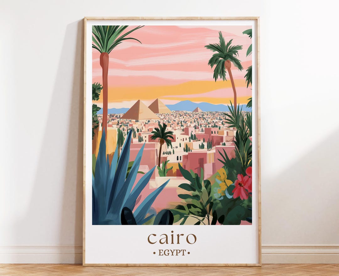 Cairo Egypt Travel Poster, Cityscape Art Decor, Adventurous Home Wall ...