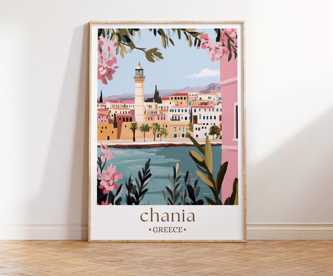 Chania Greece Art Print, Crete Poster Print, Greece Poster, Athens ...